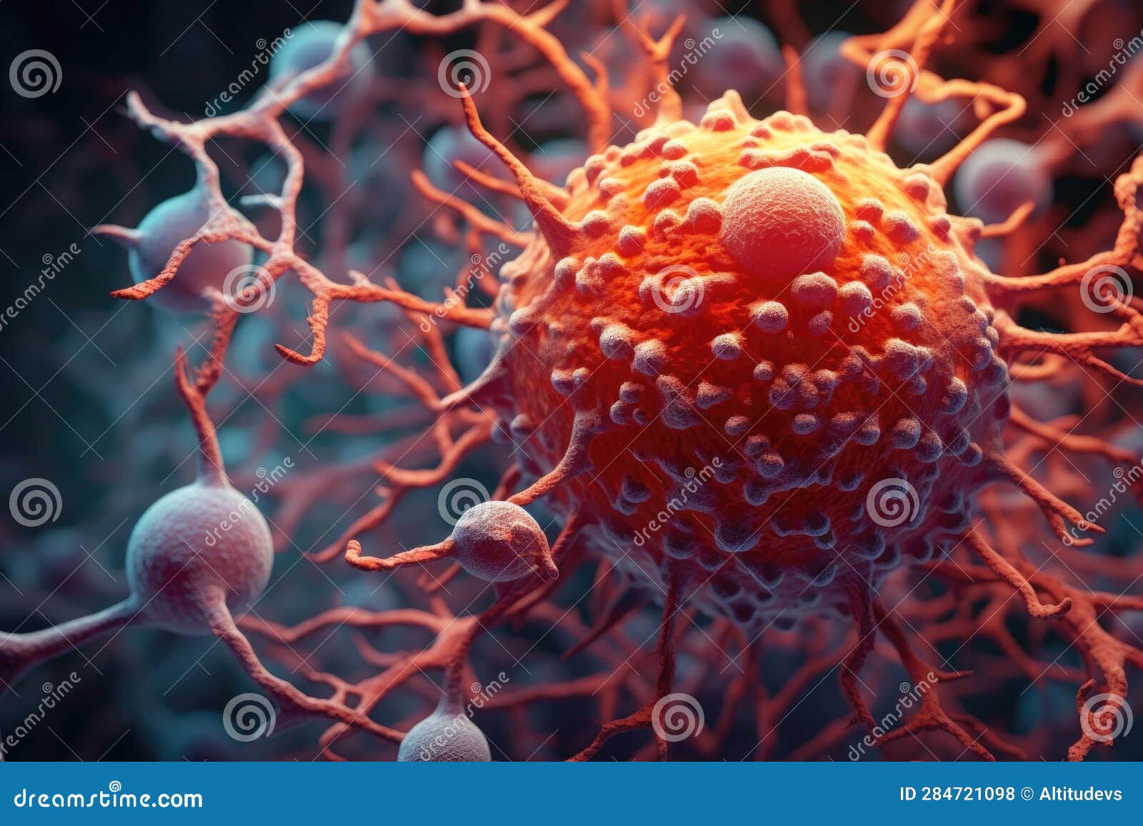 3d Rendering of Stem Cells Structure and Division Stock Illustration ...