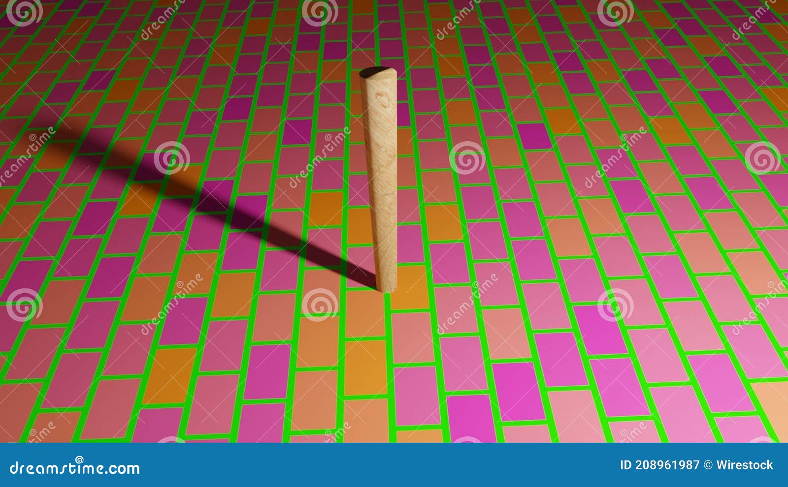 3D Rendering of a Stick and Its Shadow on a Colorful Background Stock ...