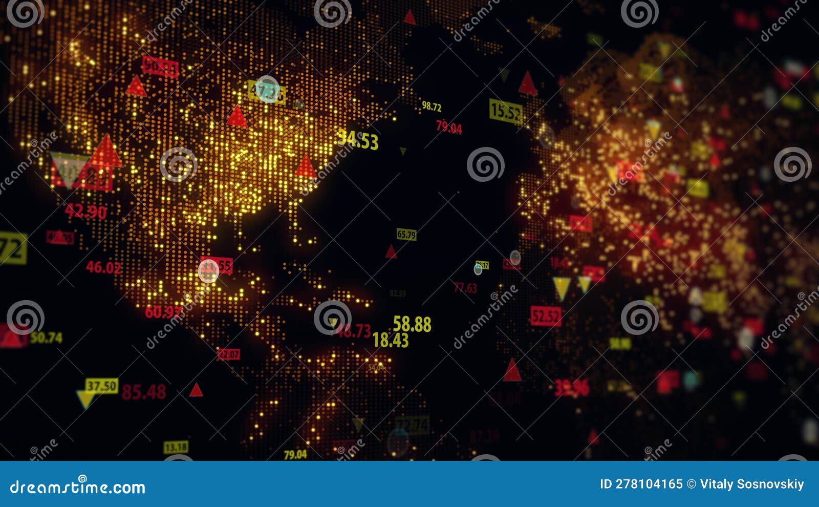 3d Rendering of Stock Market Data on Digital Earth Map Background Stock ...