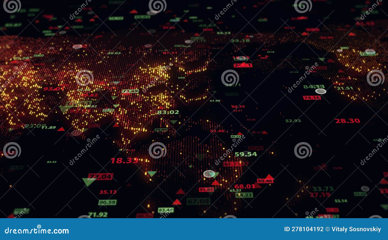 3d Rendering of Stock Market Data on Digital Earth Map Background Stock ...