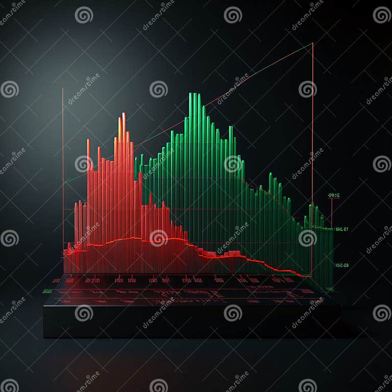 3d Rendering of Stock Market Graph on Dark Background. Stock Market ...