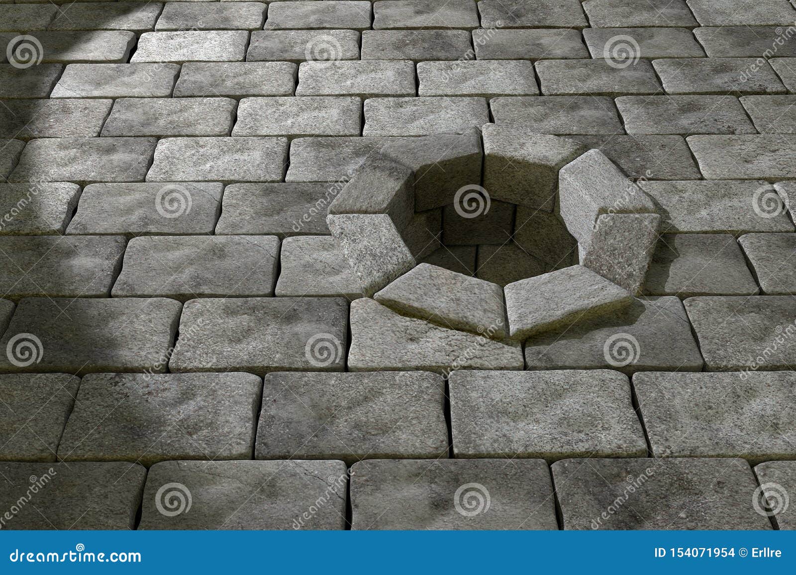 Hole in a stone ground stock illustration. Illustration of outdoor ...