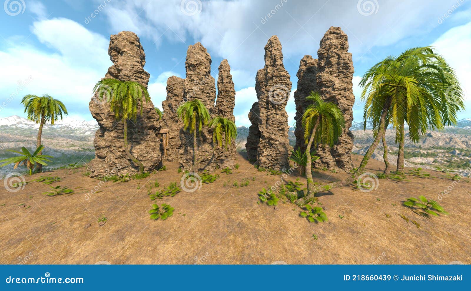 3D Rendering of Stone Monument Stock Image - Image of stone, landscape ...