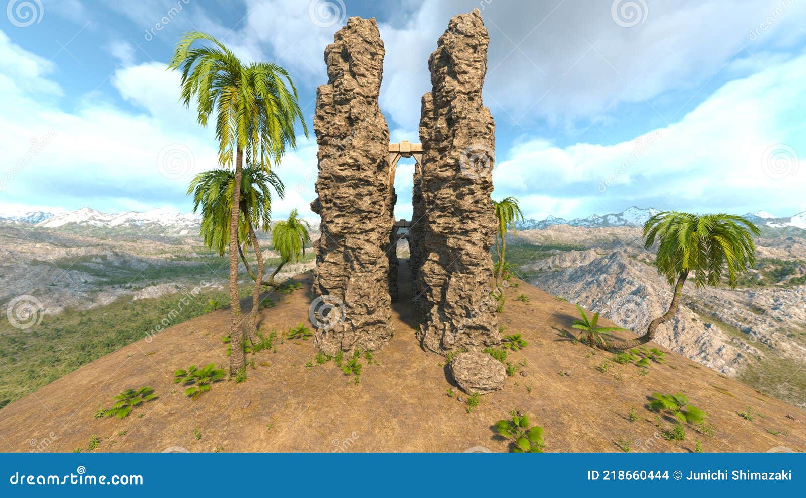 3D Rendering of Stone Monument Stock Photo - Image of remains, shrine ...