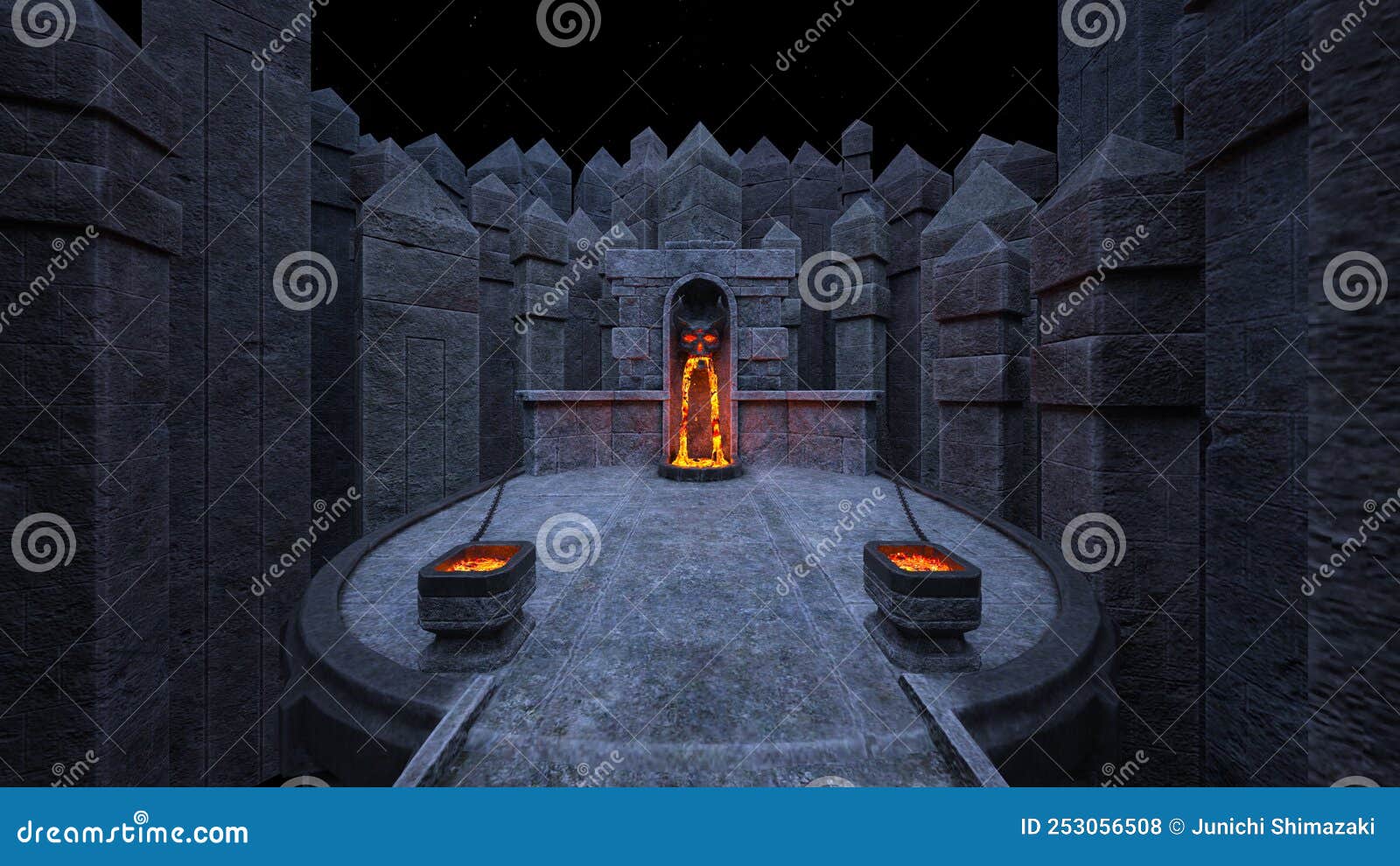 Pillar At The Temple At Edfu, Diminishing Triangles, Vintage Engraving ...