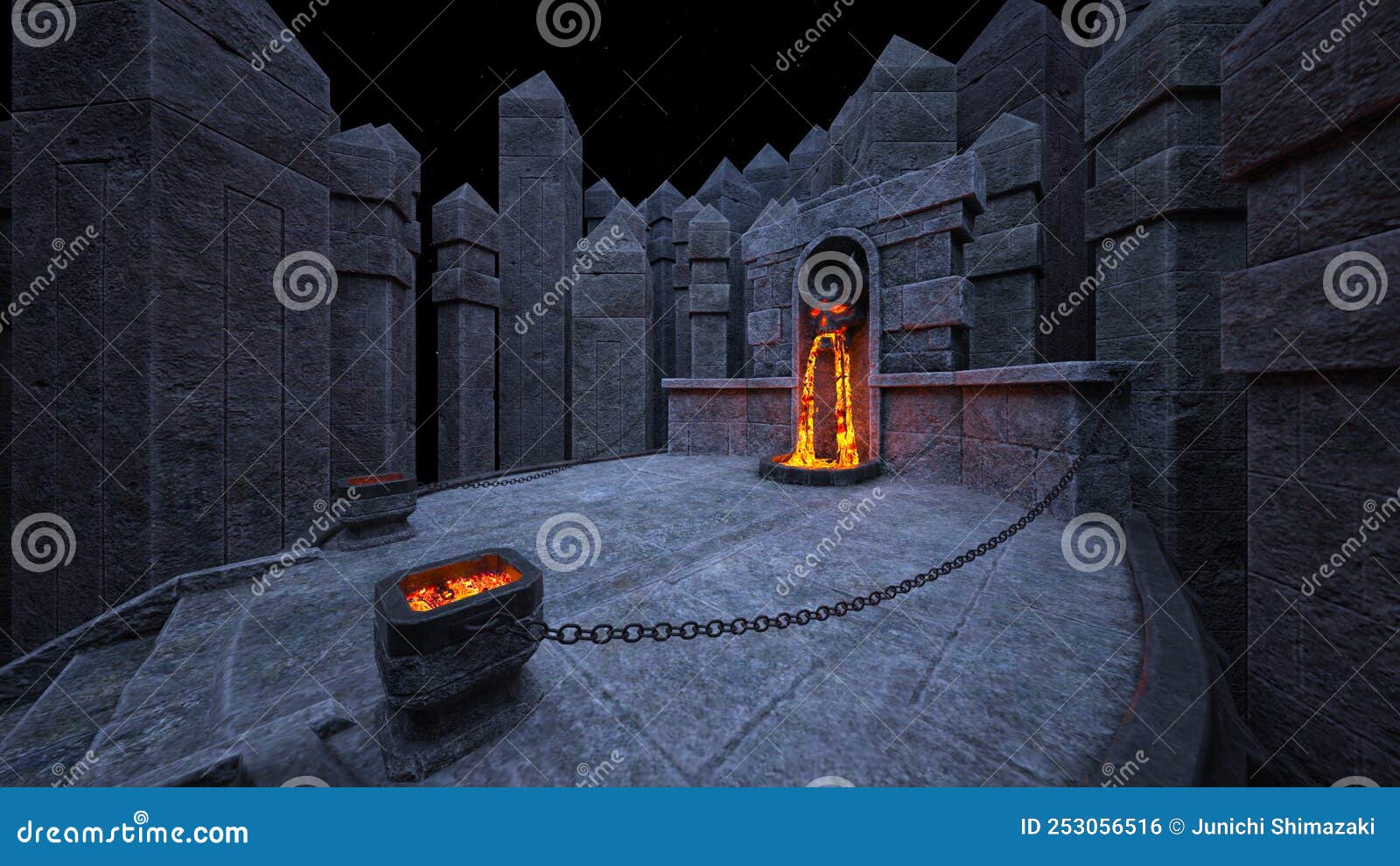 Pillar At The Temple At Edfu, Diminishing Triangles, Vintage Engraving ...