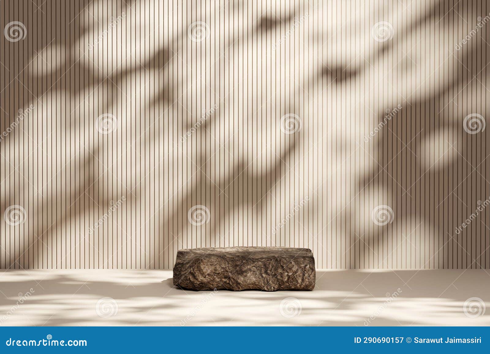 3D Rendering Stone Platform Podium Product Presentation Background with ...