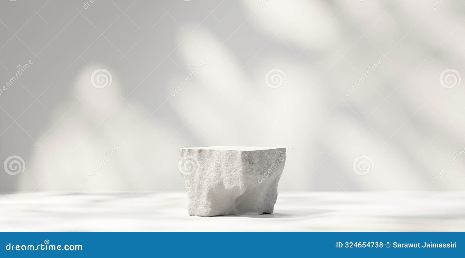 3D Rendering Stone Platform Podium Product Presentation Background with ...