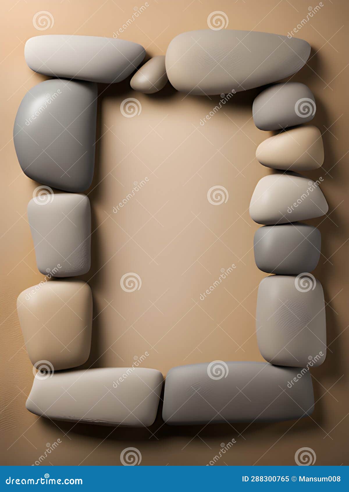 3d Rendering of a Stone Wall with a Frame of Stones, Ai Generated Stock ...