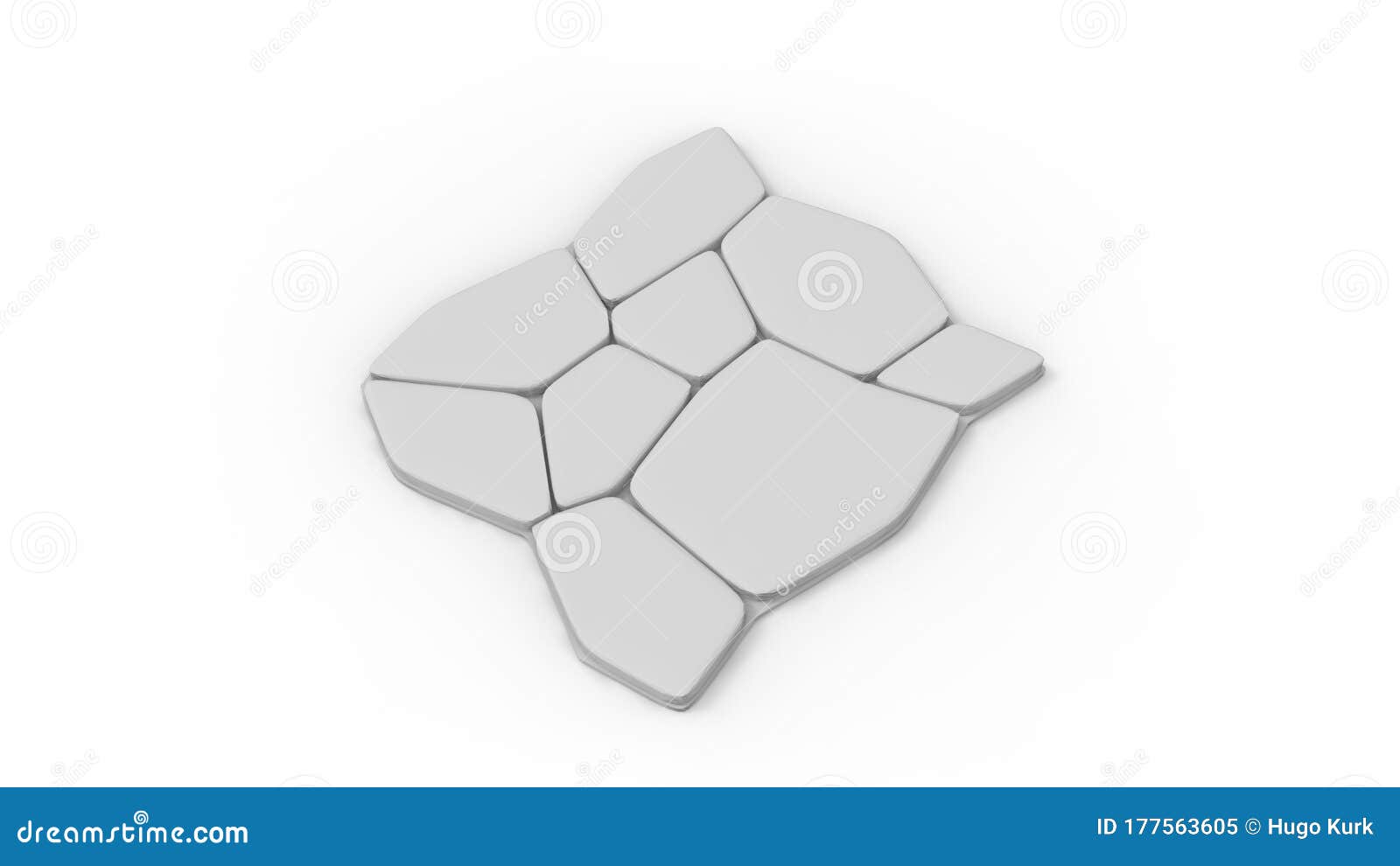 3D Rendering of Stones Pavement Pattern Brick Isolated Studio ...