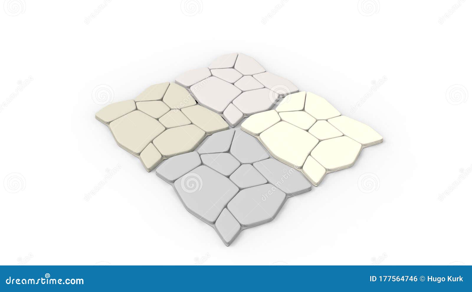 3D Rendering of Stones Pavement Pattern Brick Isolated Studio ...