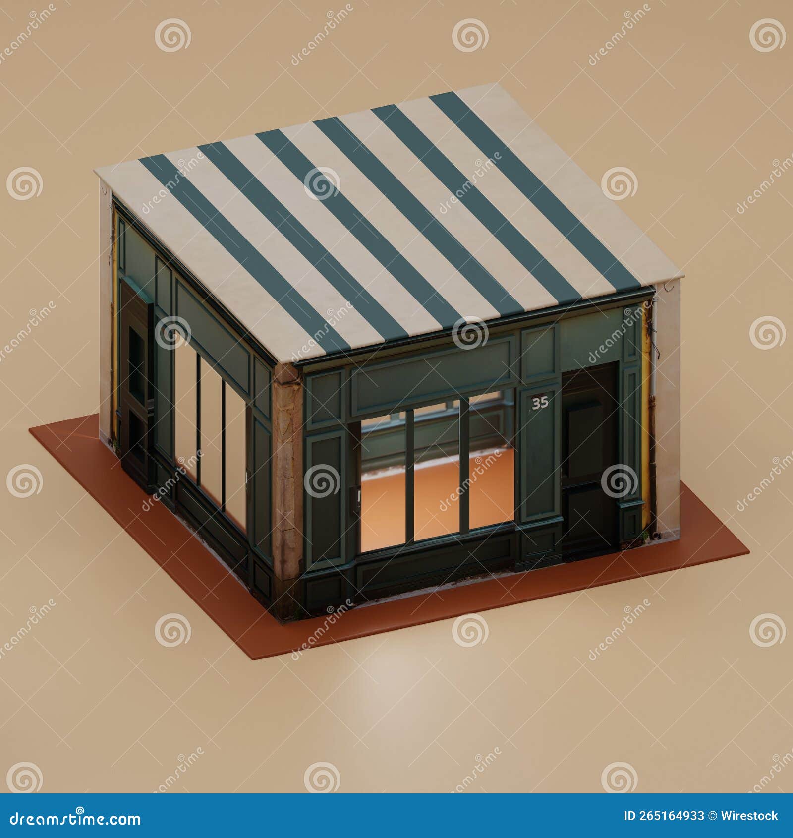 3D rendering of storefront stock illustration. Illustration of ...