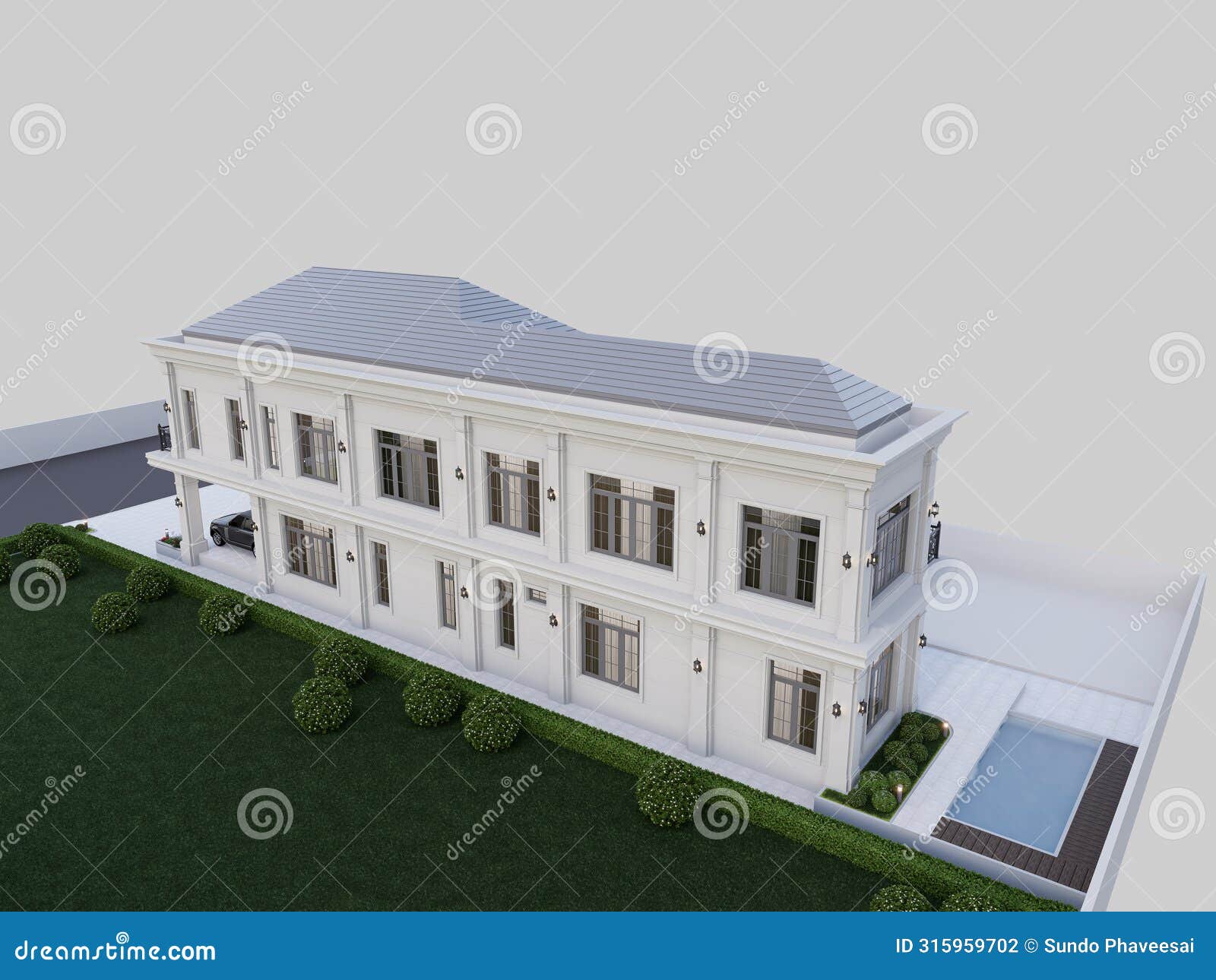 3D Rendering 2 Storey House Design. with a Modern Classic Concept ...