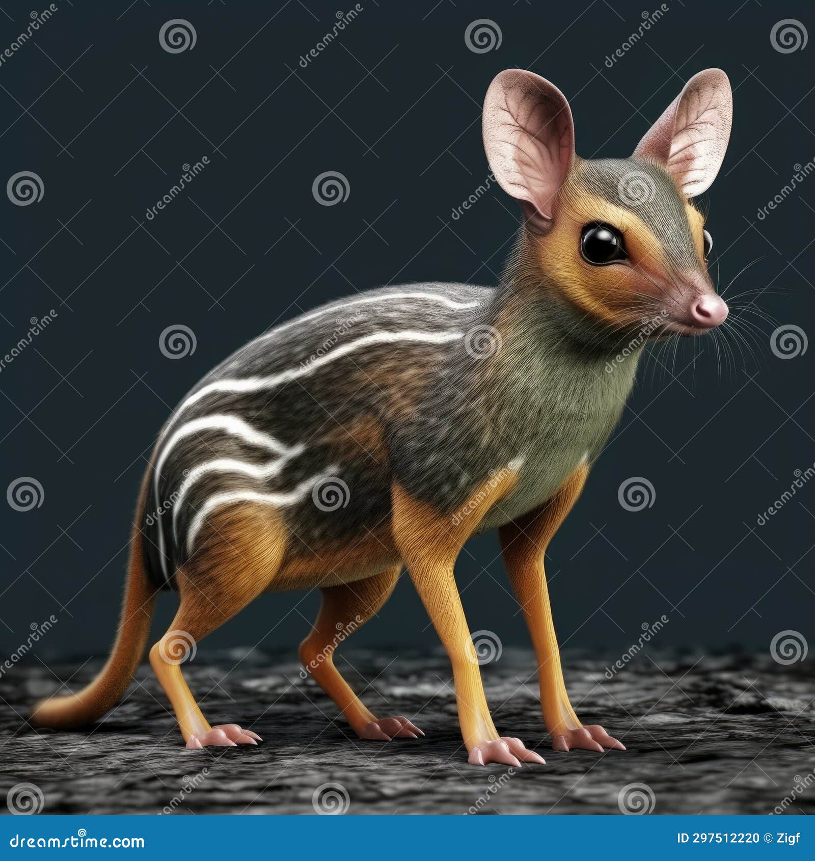 3d Rendering of Striped Antelope Stock Illustration - Illustration of ...