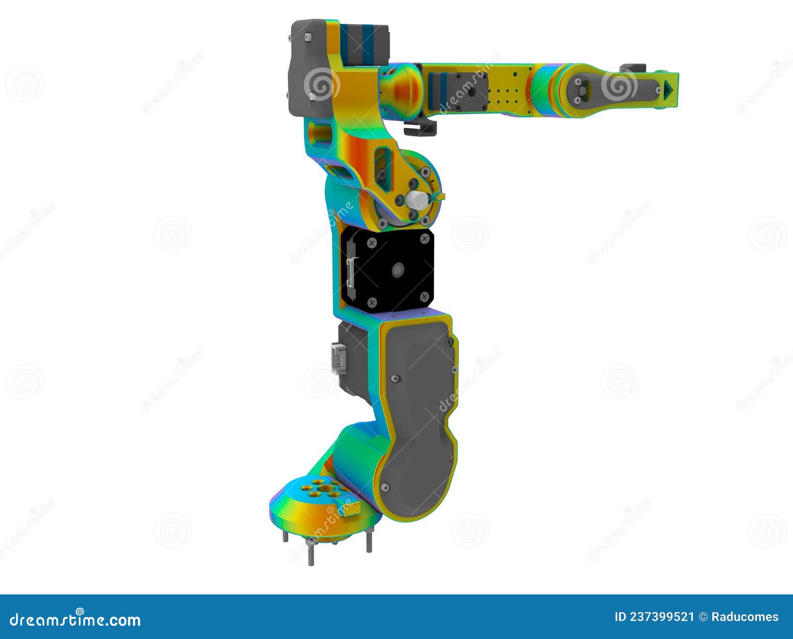 Structural Analysis Concept Of A Robotic Arm Stock Illustration ...
