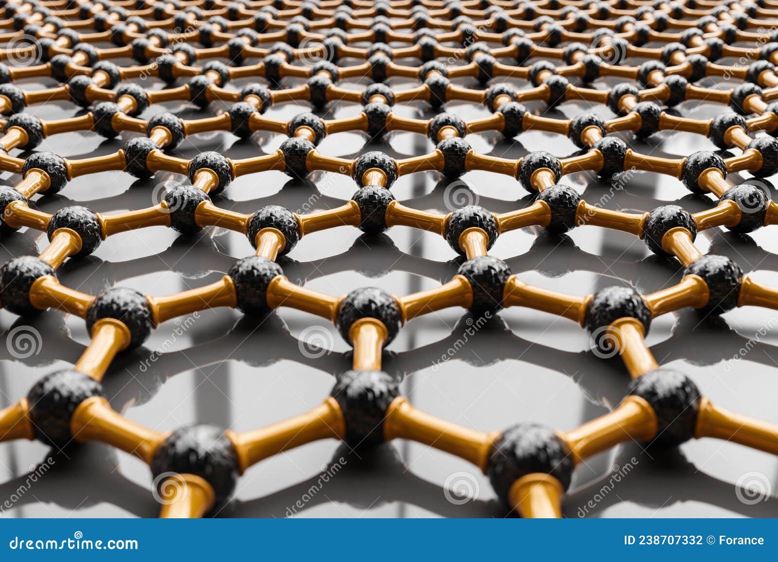 3D Rendering of Structure of the Graphene or Carbon Surface Stock ...