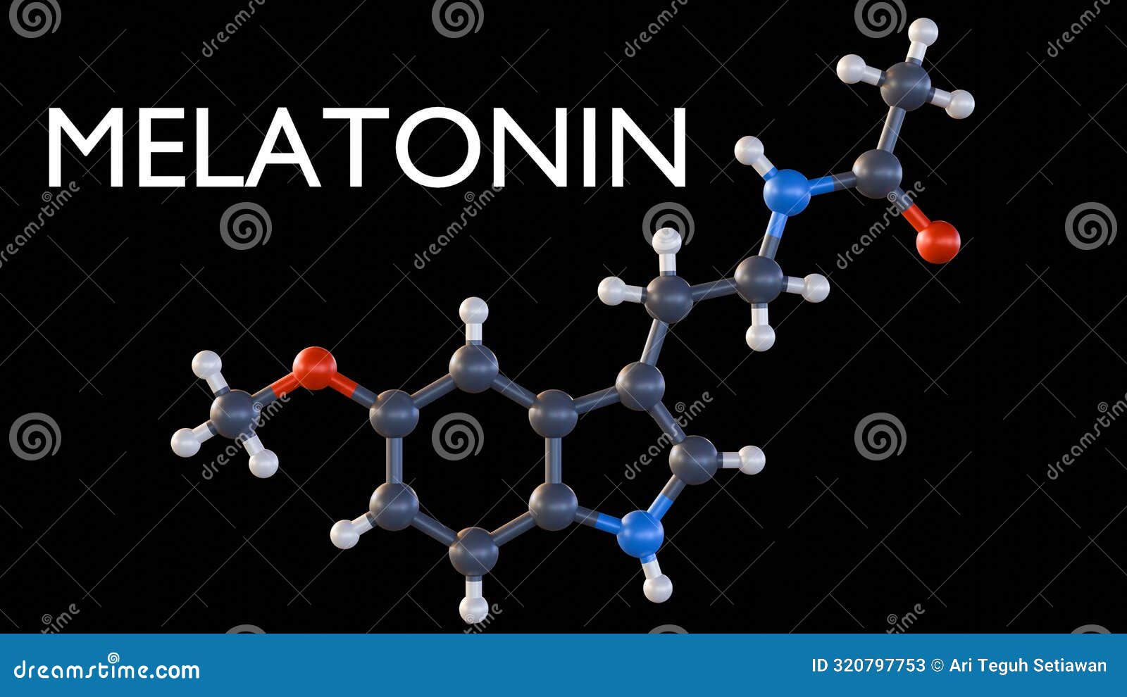 3d Rendering of Structure of Melatonin Chemical Structure Stock ...