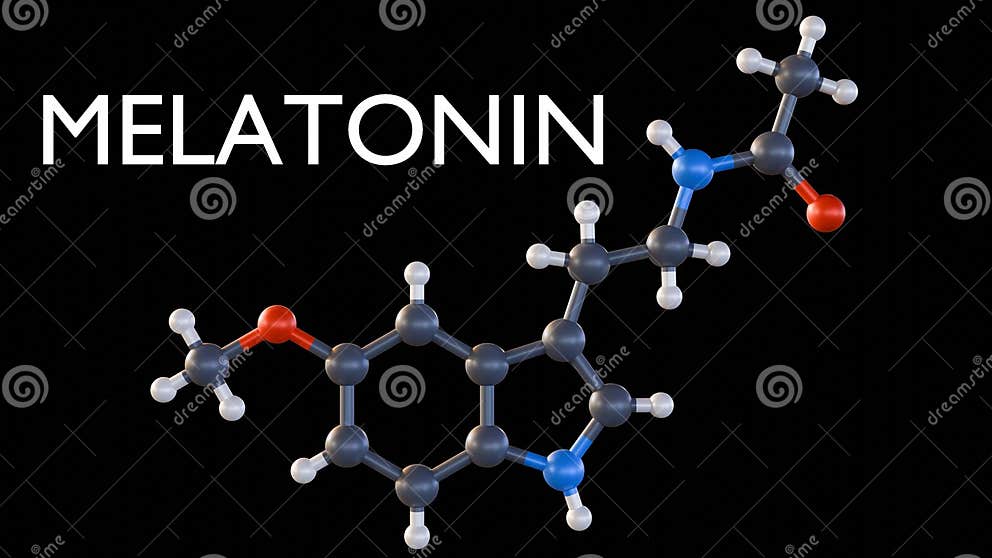 3d Rendering of Structure of Melatonin Chemical Structure Stock ...