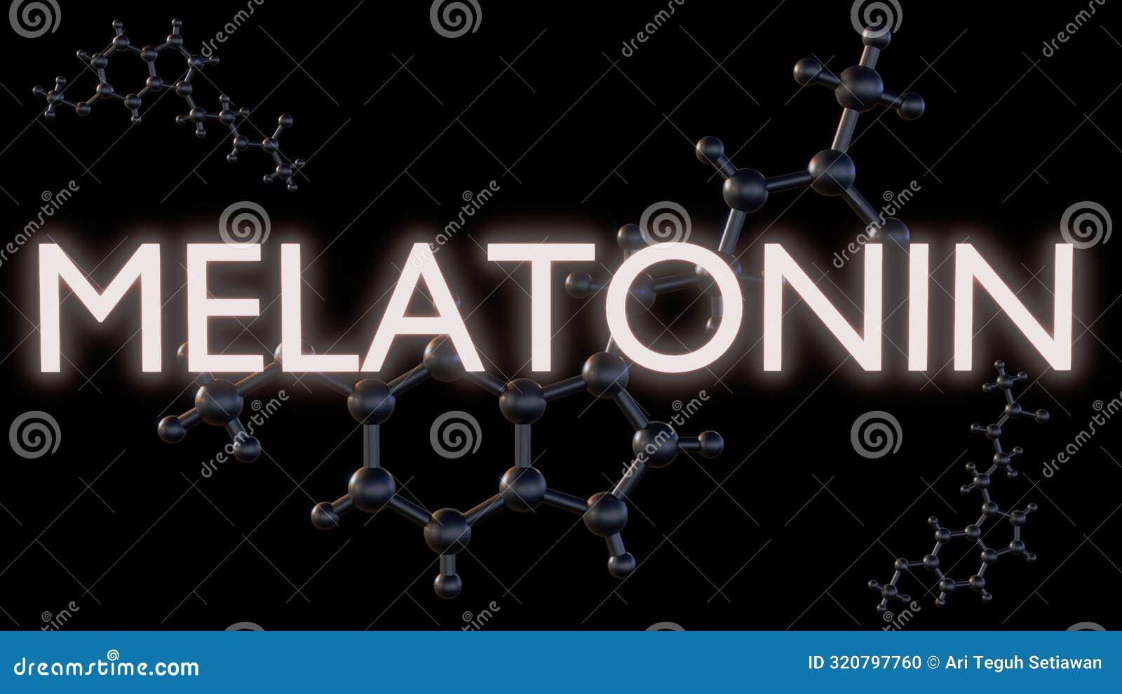 3d Rendering of Structure of Melatonin Chemical Structure Stock ...