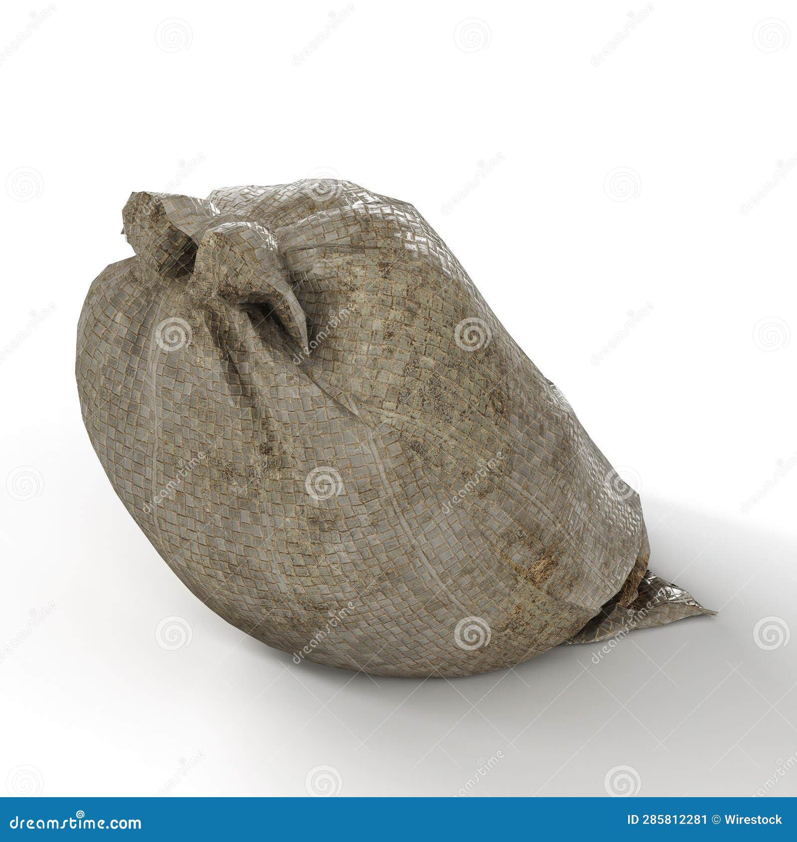 3D Rendering of a Stuffed Dirty Sack Isolated on a White Background ...