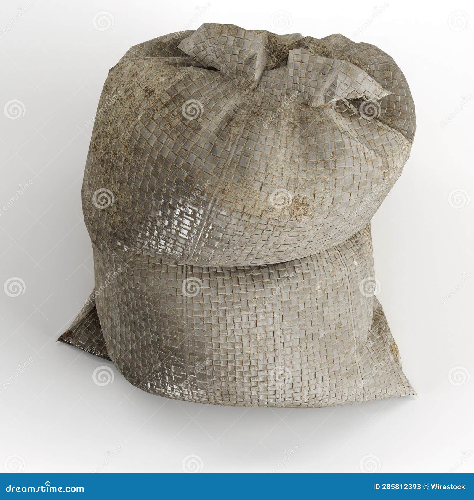 3D Rendering of a Stuffed Dirty Sack Isolated on a White Background ...