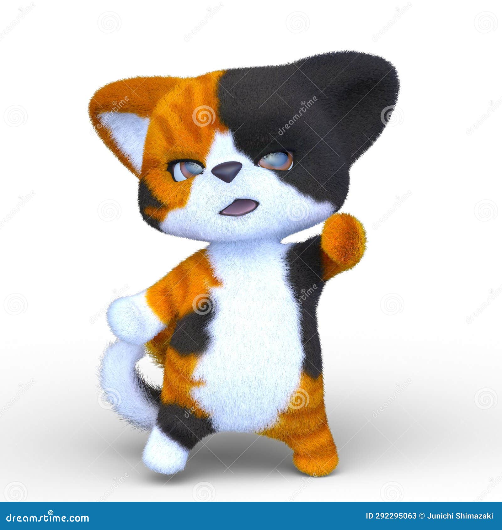 3D Rendering of a Stuffed Tortoiseshell Cat Stock Illustration ...