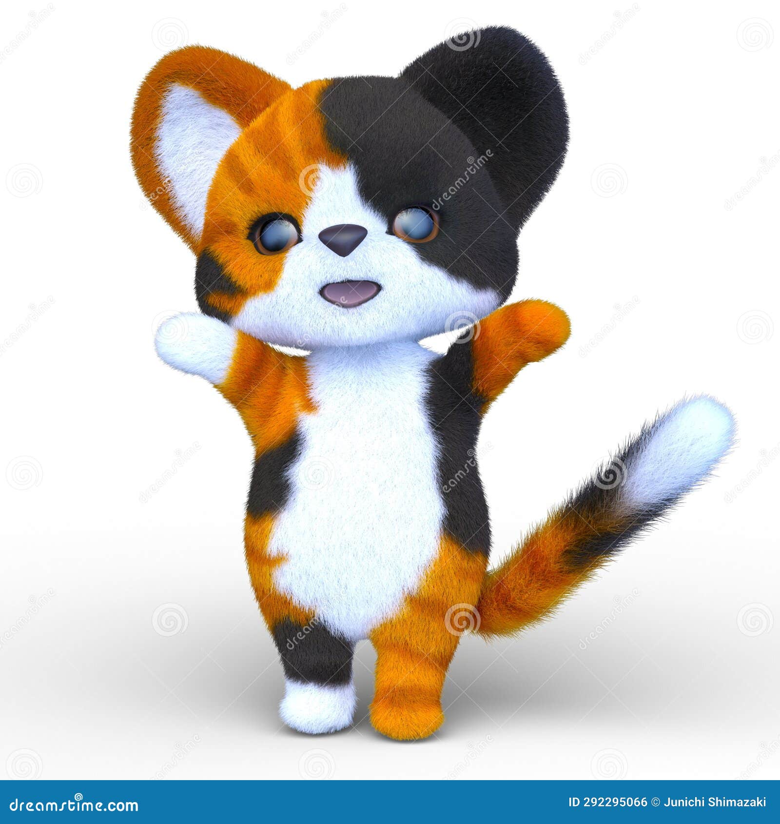 3D Rendering of a Stuffed Tortoiseshell Cat Stock Illustration ...