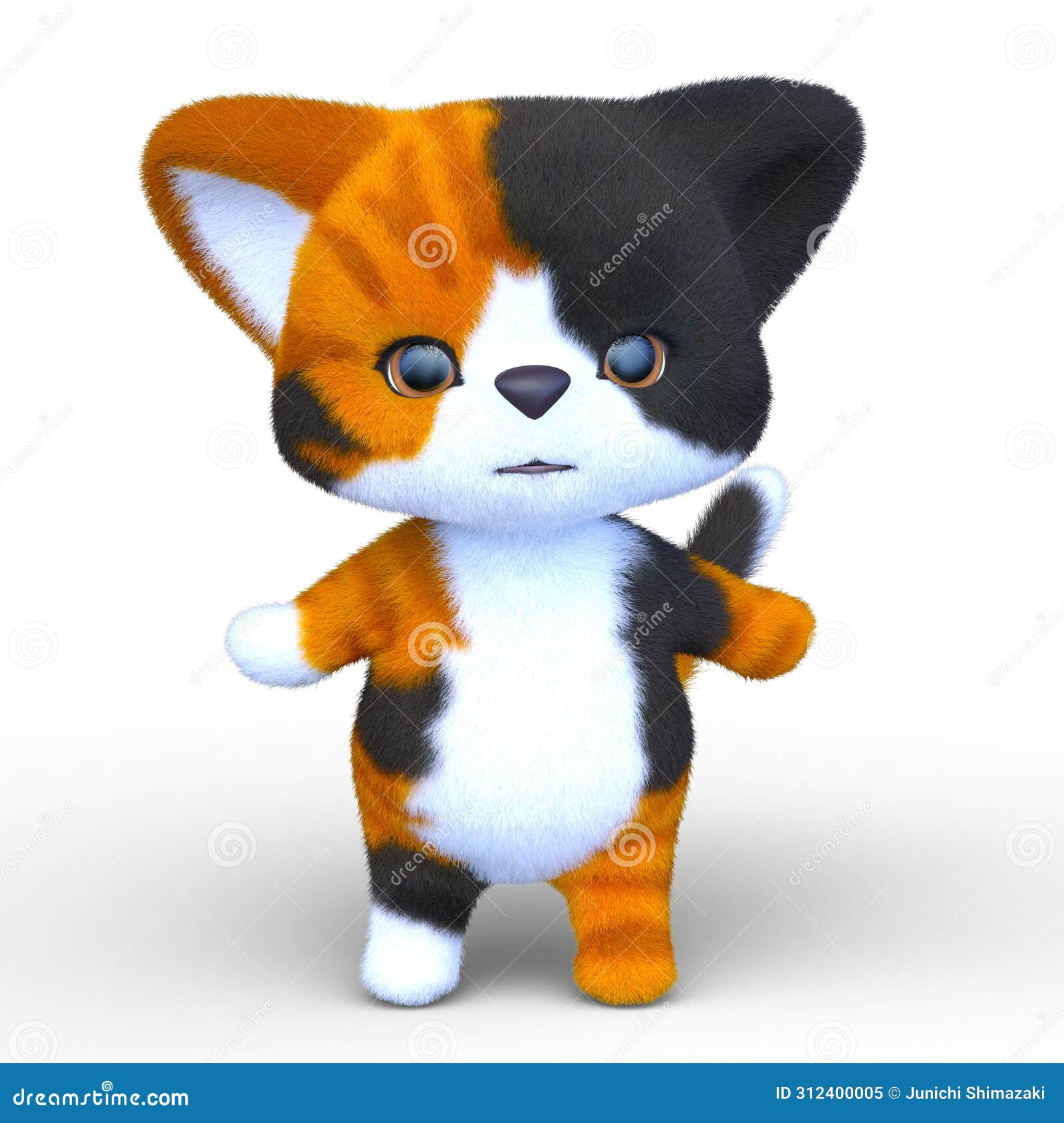 3D Rendering Of A Stuffed Tortoiseshell Cat Royalty-Free Stock Photo ...