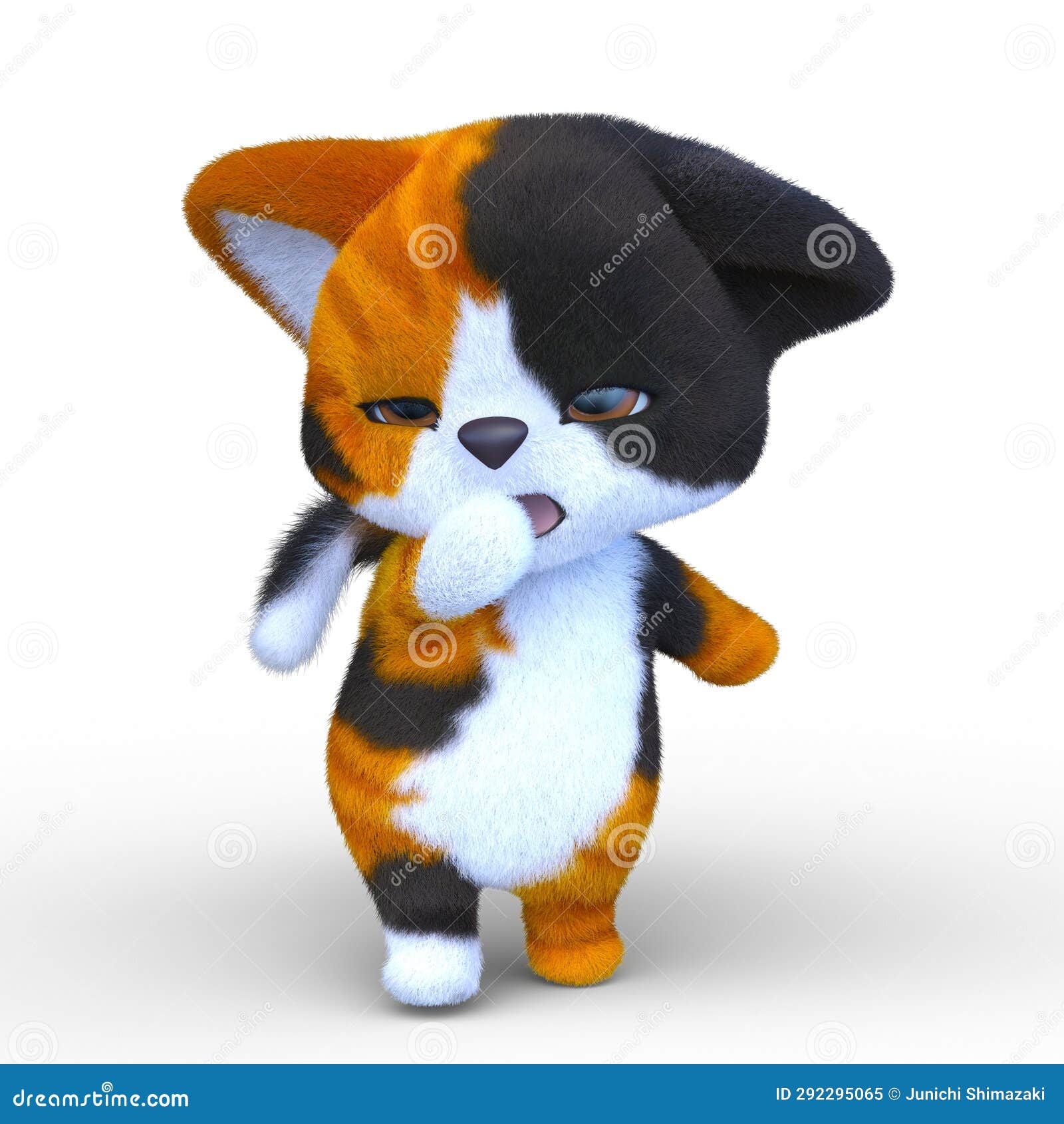 3D Rendering of a Stuffed Tortoiseshell Cat Stock Illustration ...