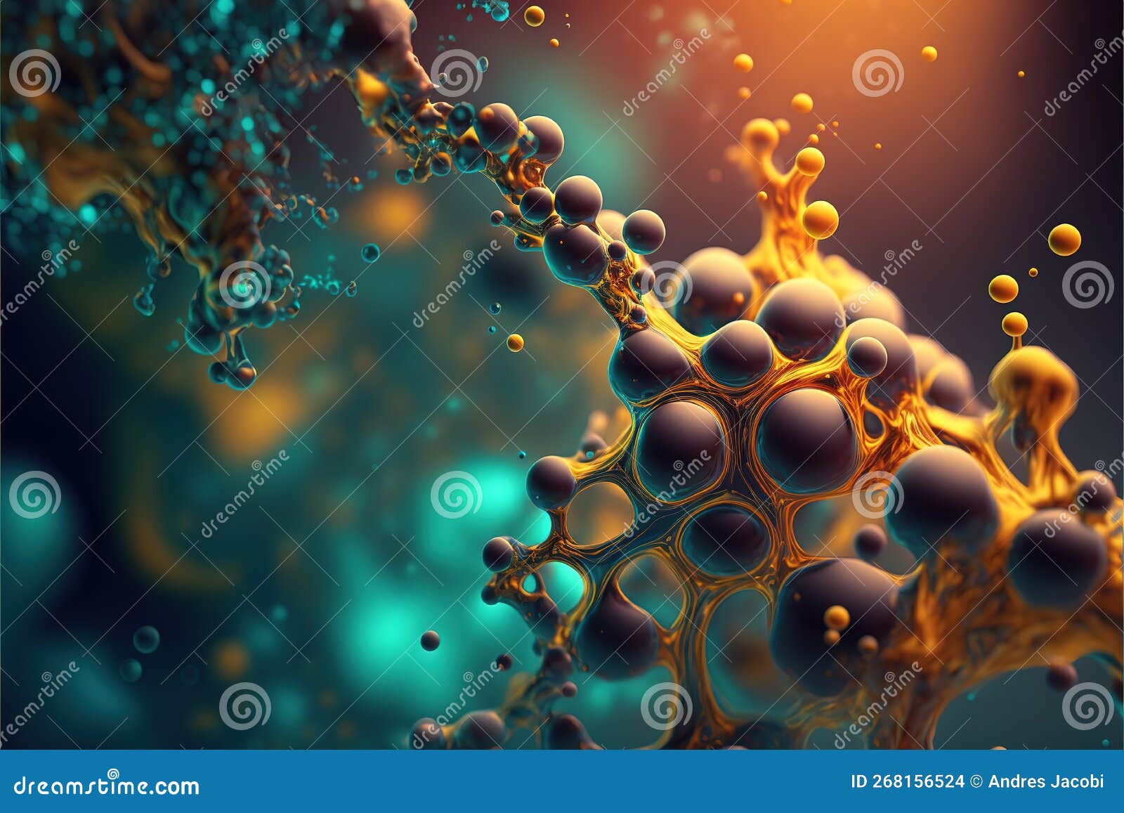 3D Rendering Style Illustration of Microscopic Oxygen Molecules. Stock ...