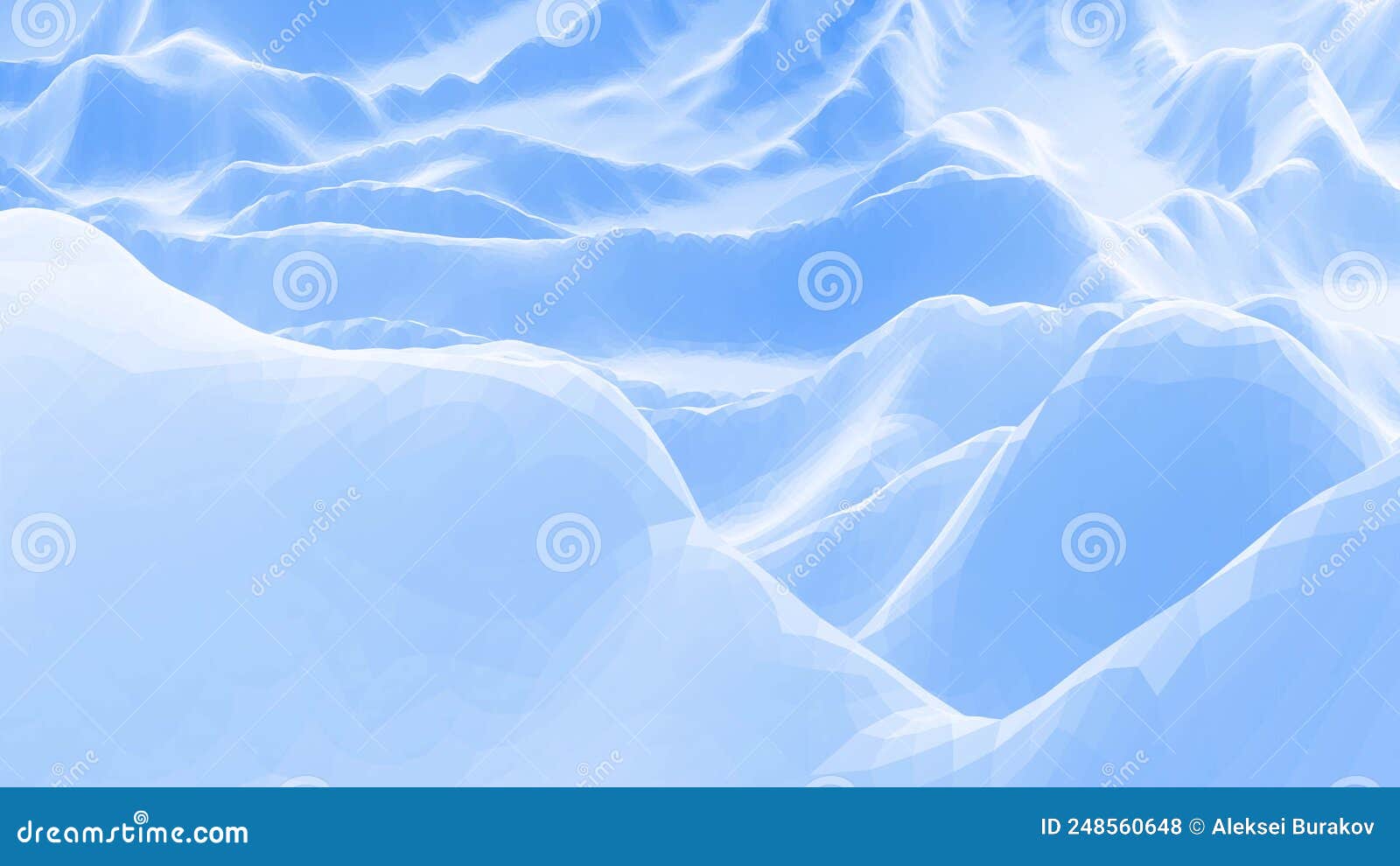 3d Rendering. Stylish Blue White Creative Abstract Low Poly Background ...