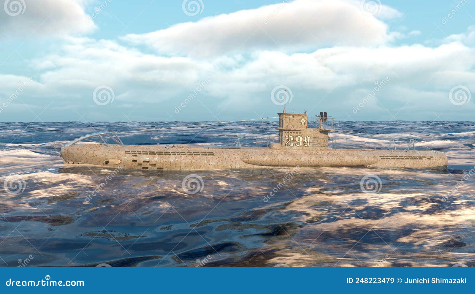 3D Rendering of the Submarine Stock Illustration - Illustration of ...