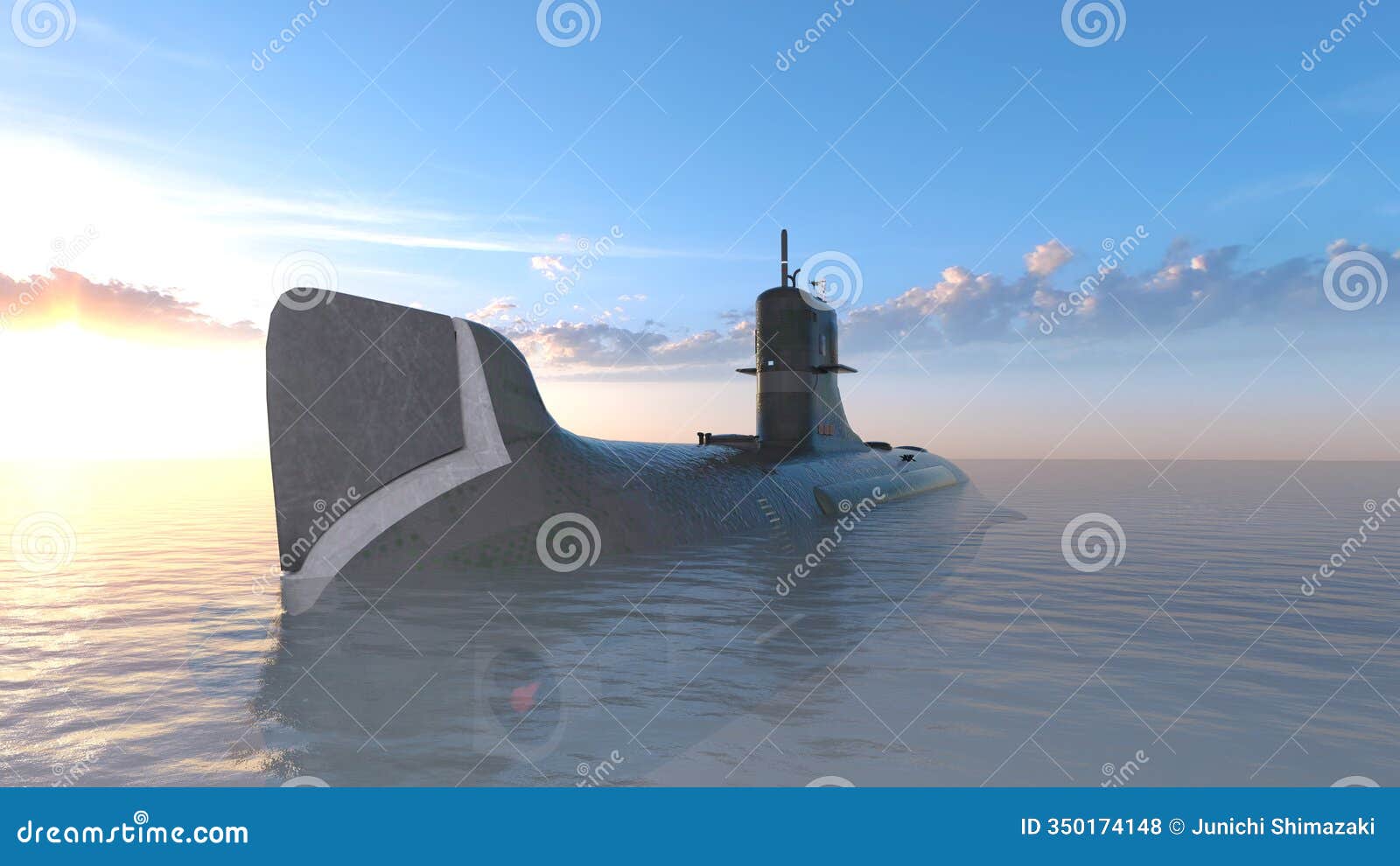 3D Rendering of the Submarine Stock Illustration - Illustration of ...