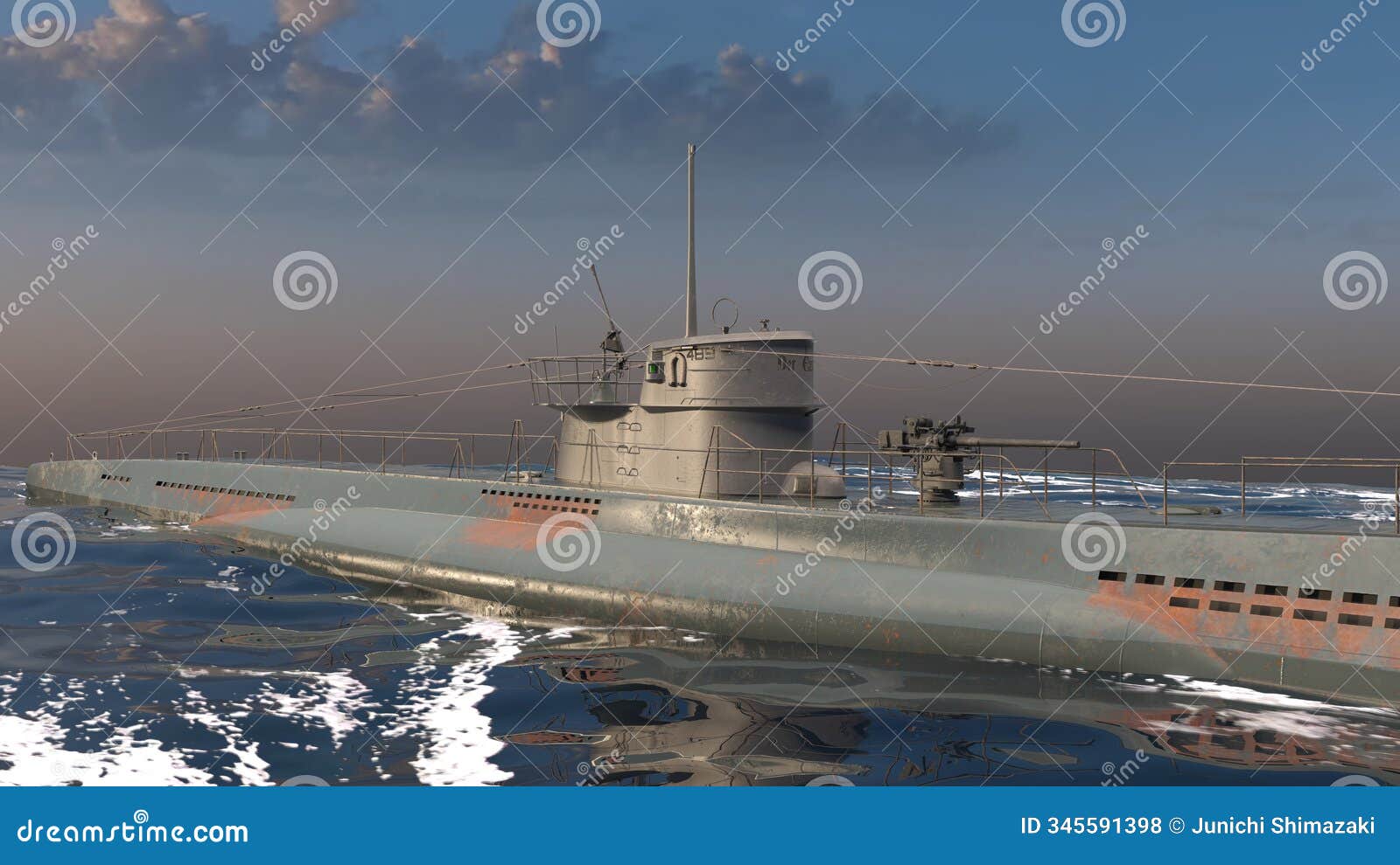 3D Rendering of the Submarine Stock Illustration - Illustration of ...