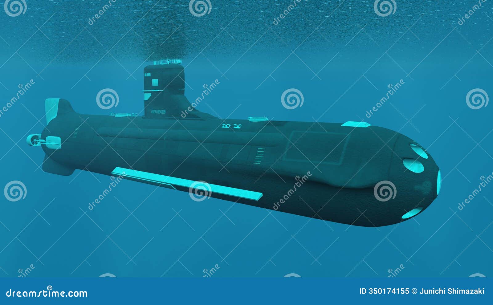 3D Rendering of the Submarine Stock Illustration - Illustration of ...