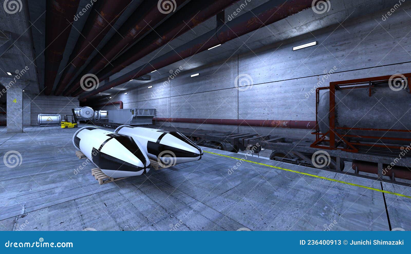3D Rendering of the Submarine Dock Stock Illustration - Illustration of ...