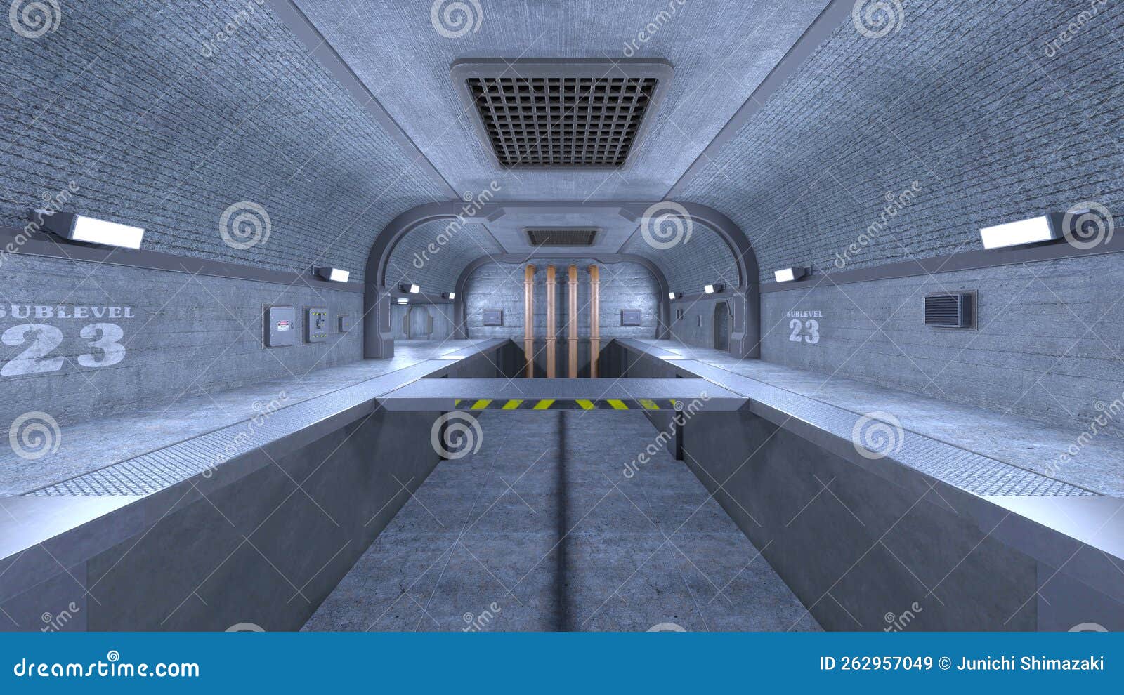 3D Rendering of the Submarine Dock Stock Illustration - Illustration of ...