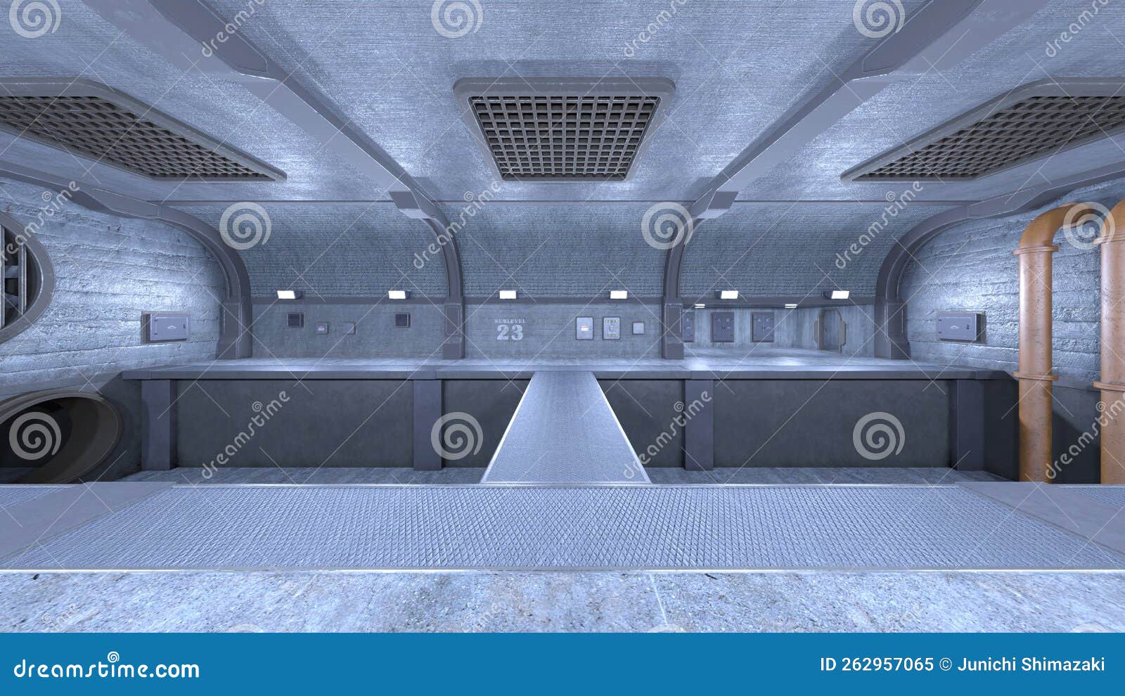 3D Rendering of the Submarine Dock Stock Illustration - Illustration of ...