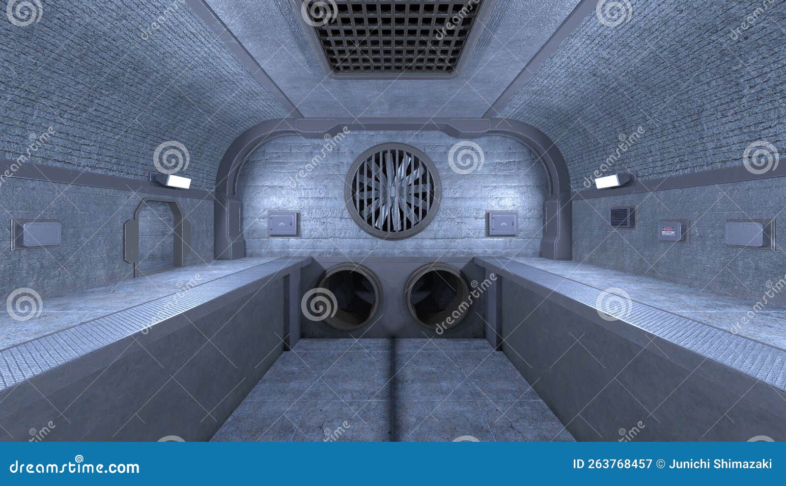 3D Rendering of the Submarine Dock Stock Illustration - Illustration of ...