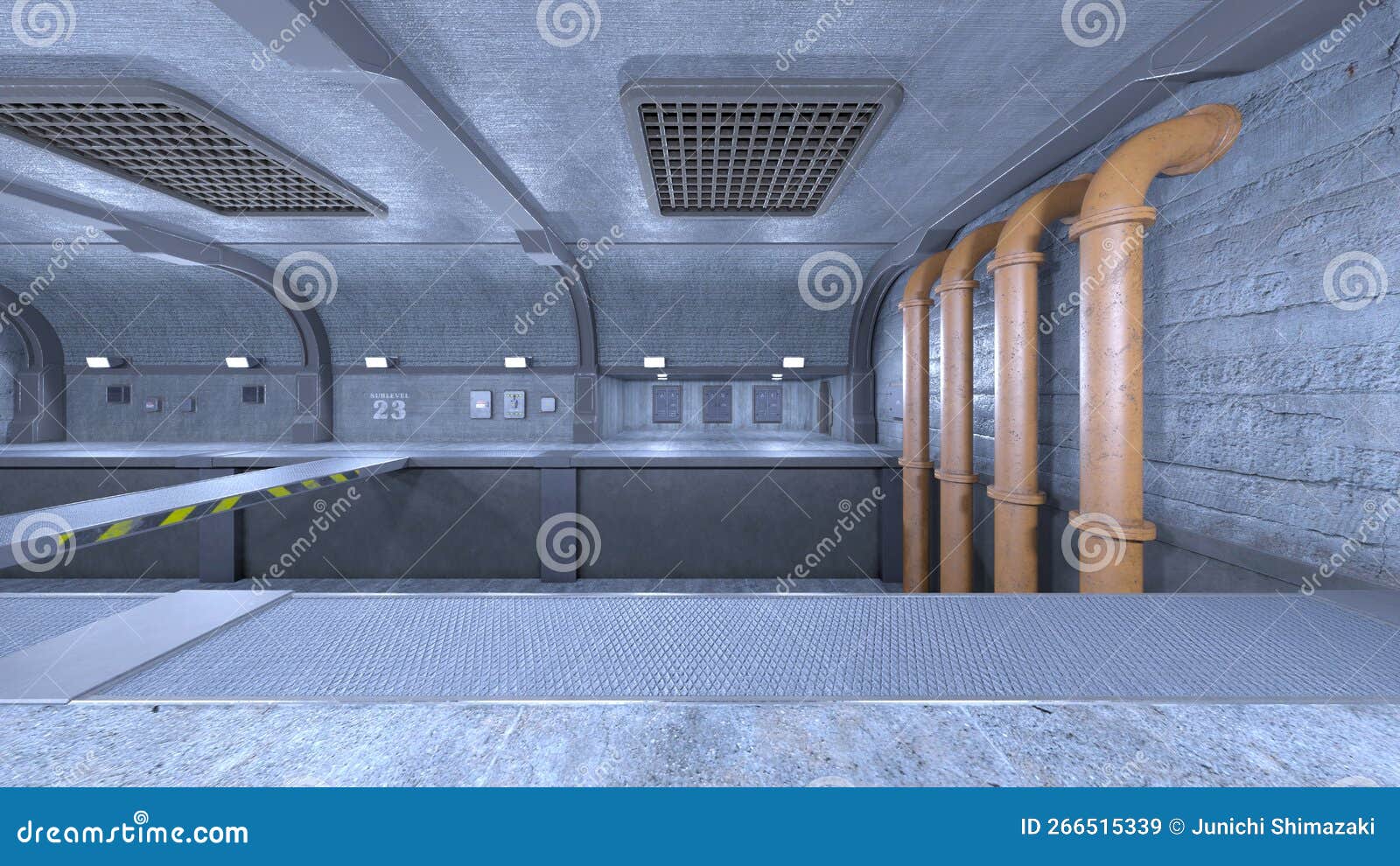 3D Rendering of the Submarine Dock Stock Illustration - Illustration of ...