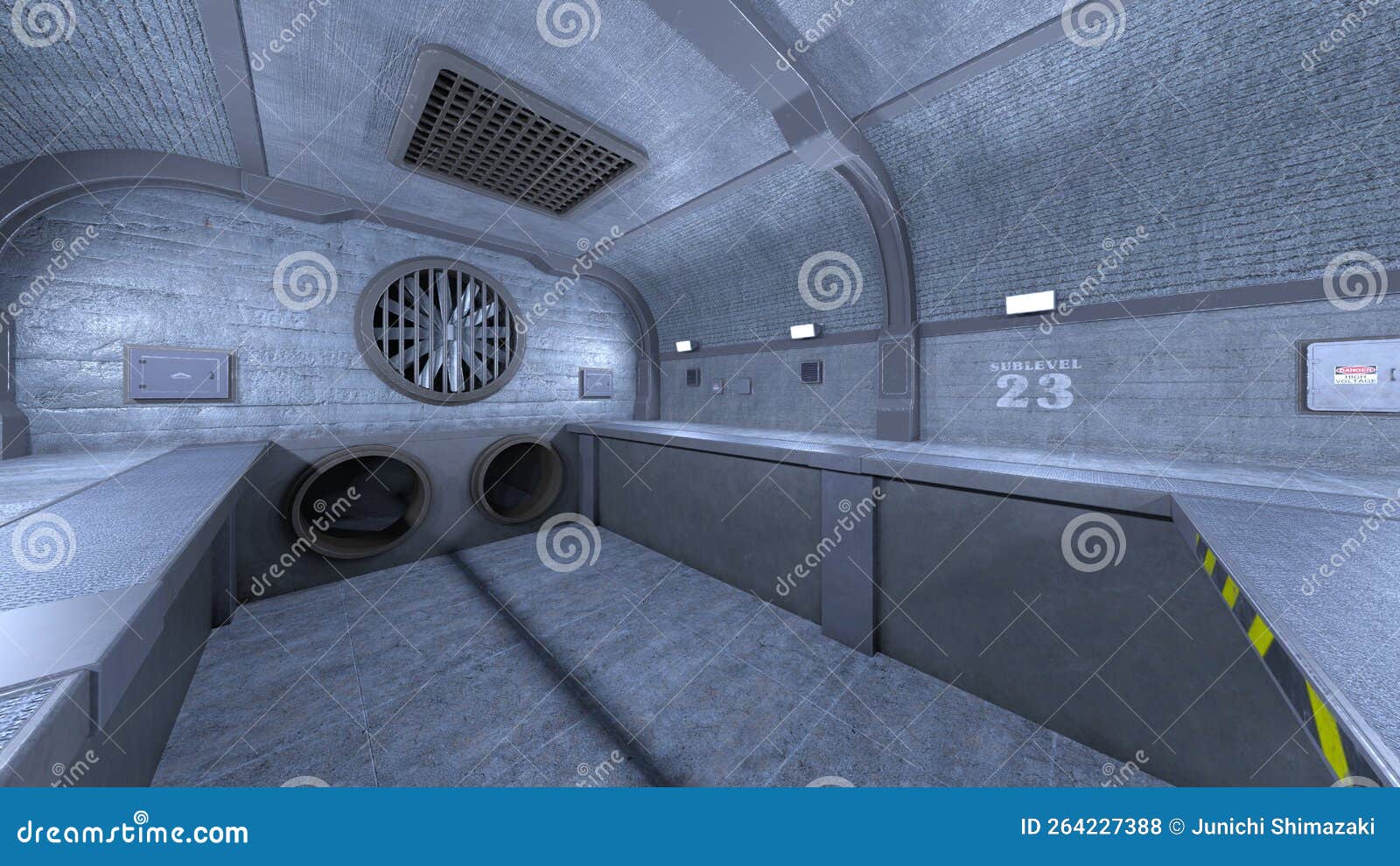 3D Rendering of the Submarine Dock Stock Illustration - Illustration of ...