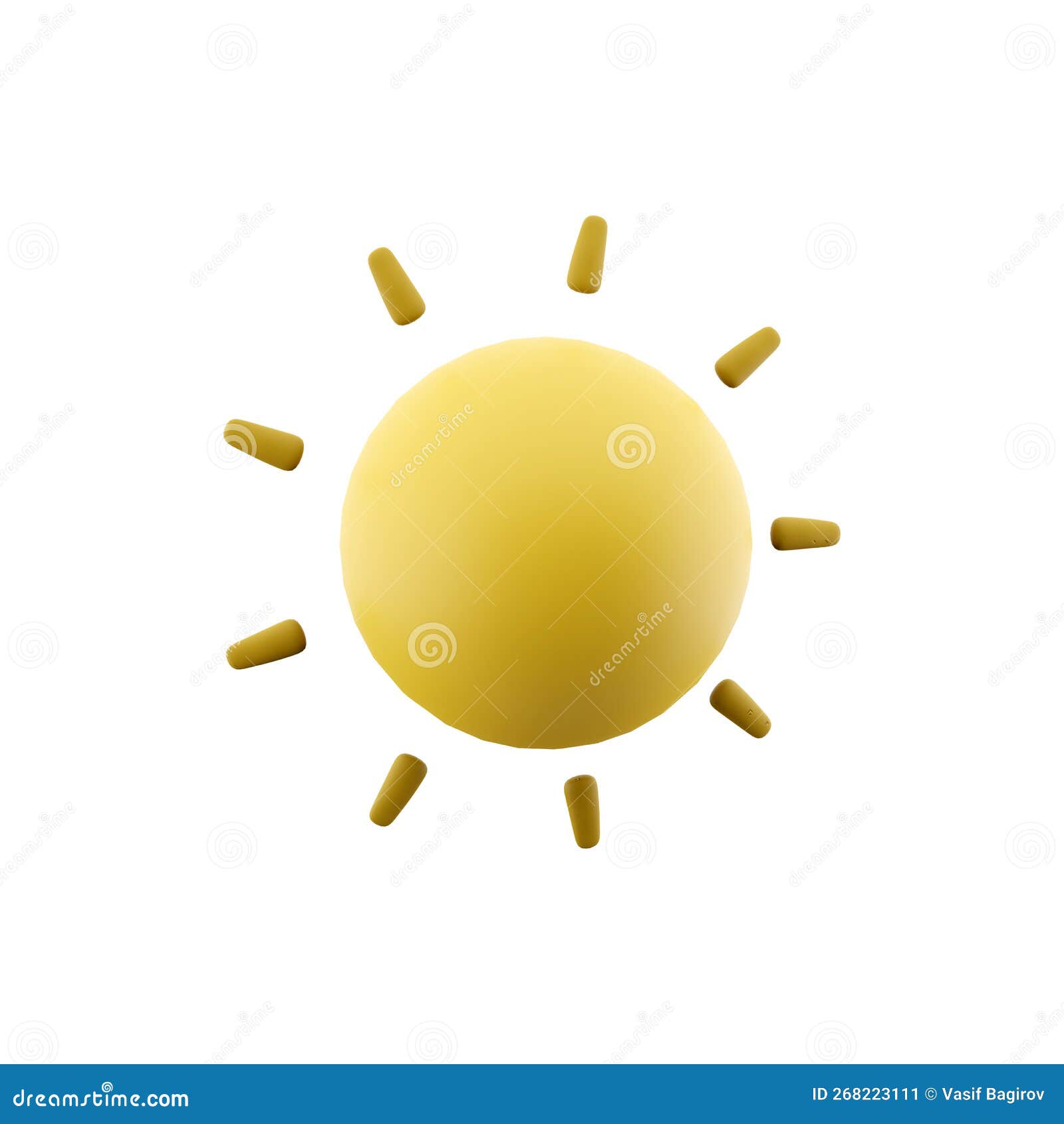3d Rendering Sun Icon. 3d Render Sunny Weather Icon Stock Illustration ...