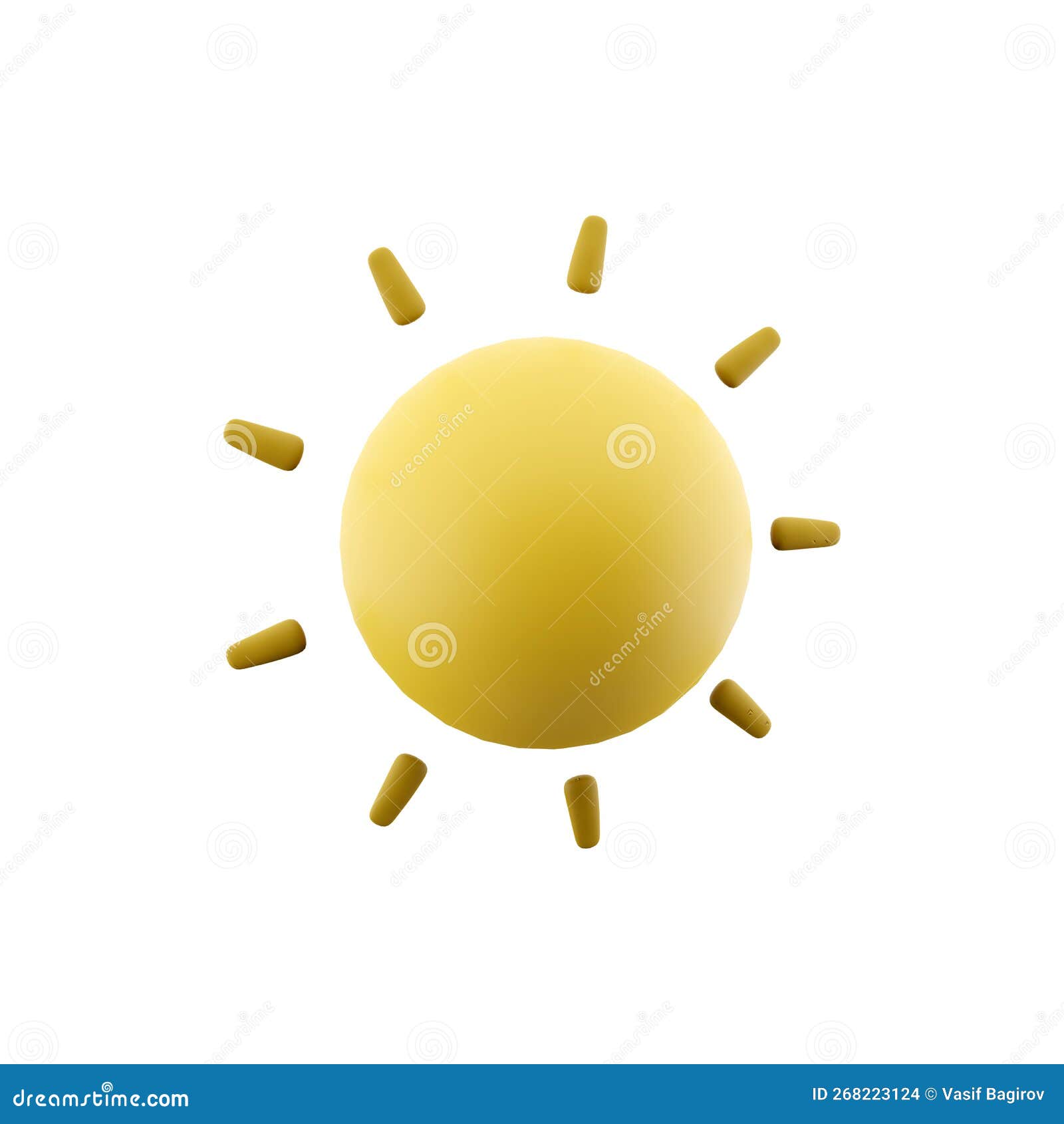 3d Rendering Sun Icon. 3d Render Sunny Weather Icon Stock Illustration ...