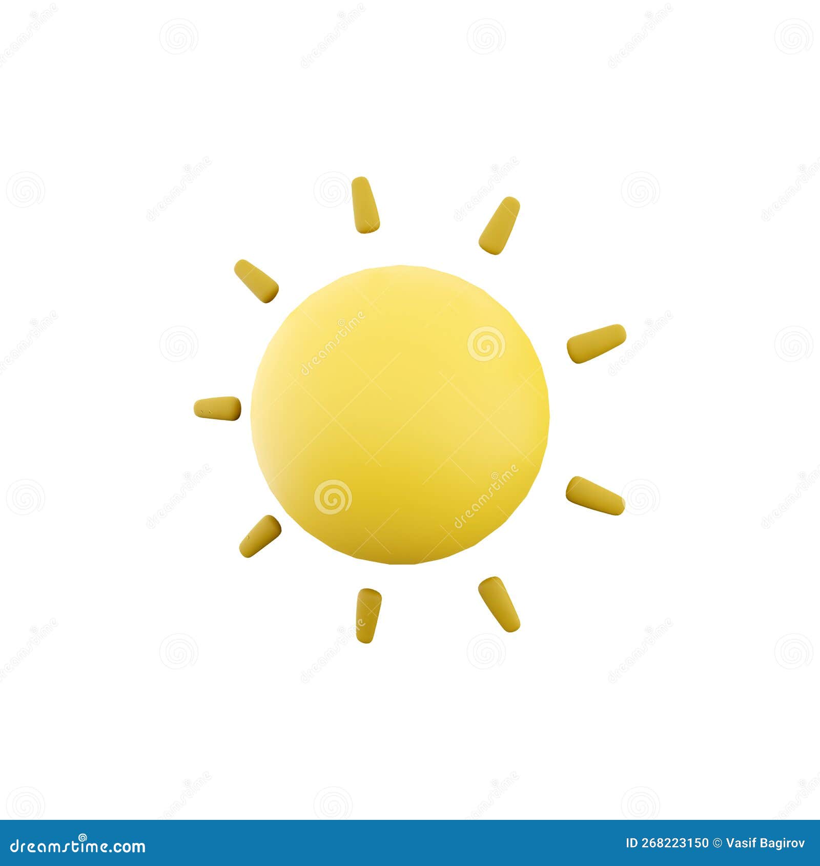 3d Rendering Sun Icon. 3d Render Sunny Weather Icon Stock Illustration ...