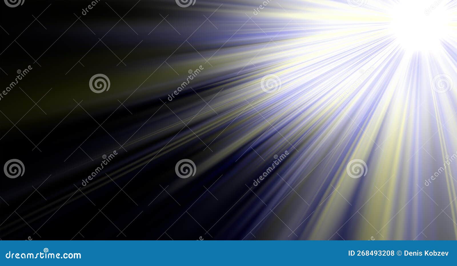 3d Rendering. Sunlight Glare Light Effect on Black Background Stock ...
