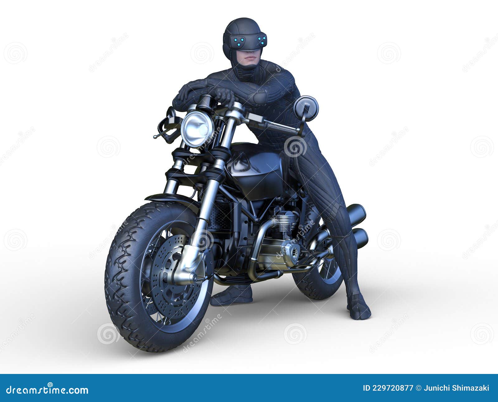 3D Rendering of a Super Hero Rider Stock Illustration - Illustration of ...