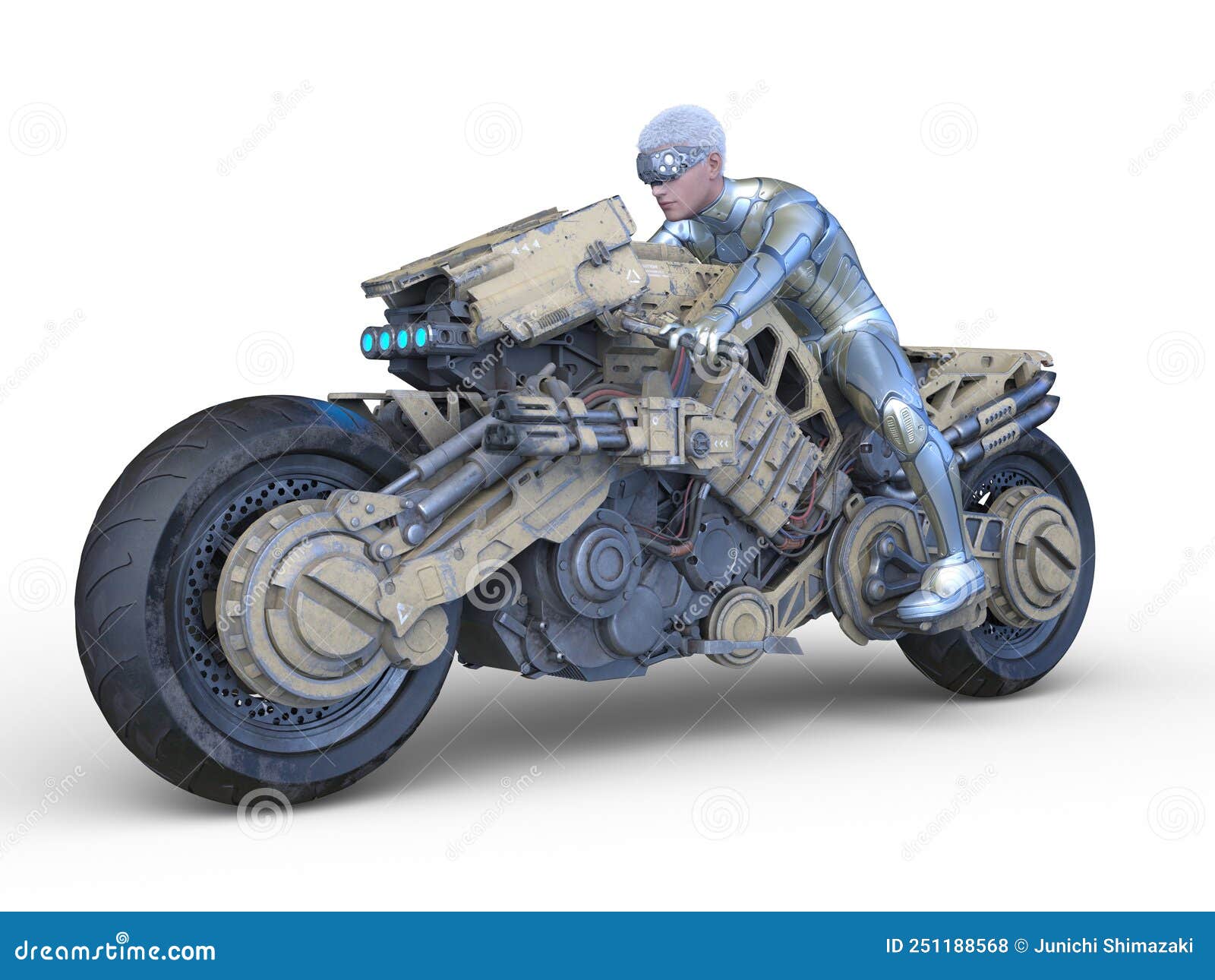 3D Rendering of a Super Hero Rider Stock Illustration - Illustration of ...