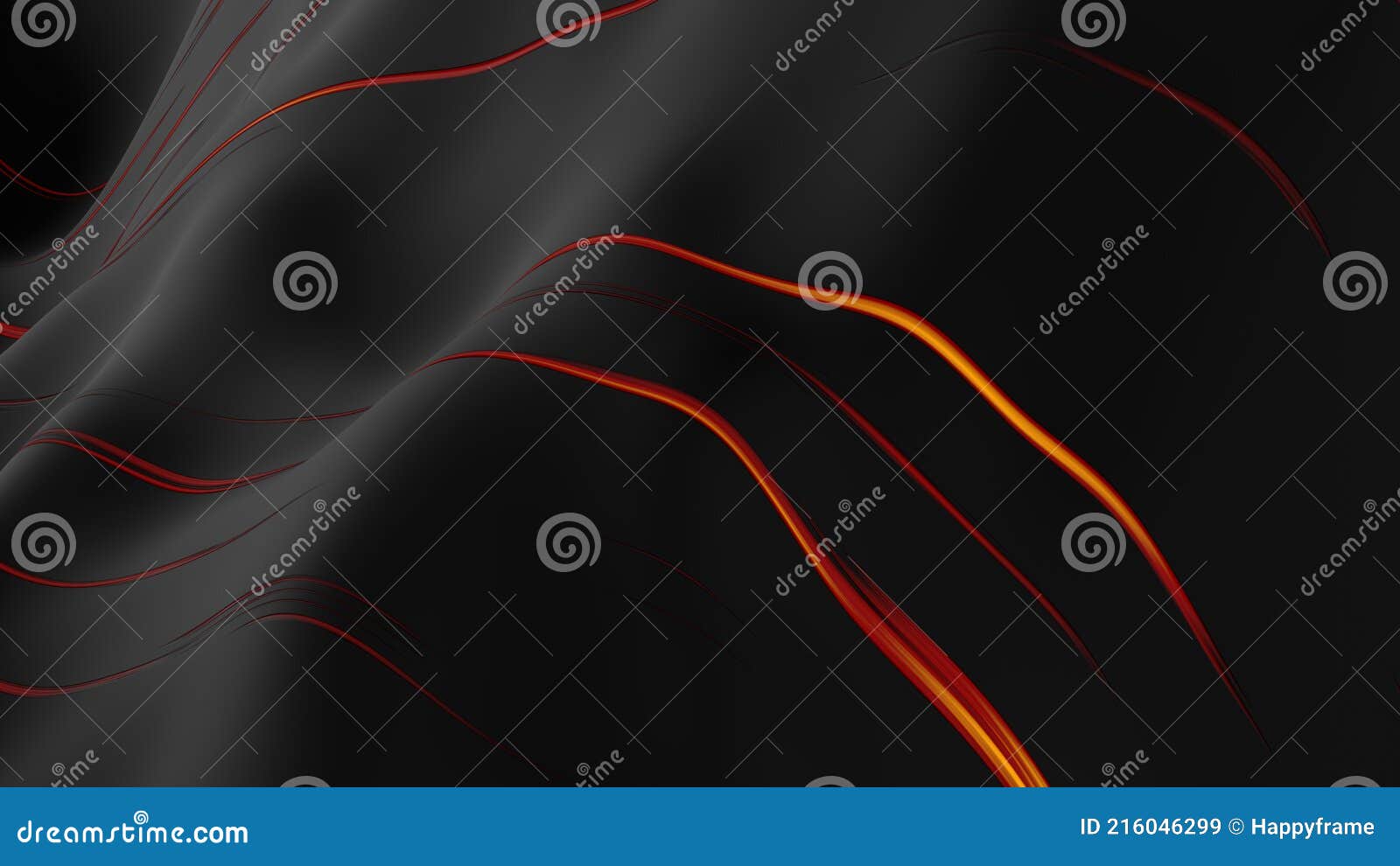 3d Rendering of a Surface with Fire Veins Appearing Stock Illustration ...