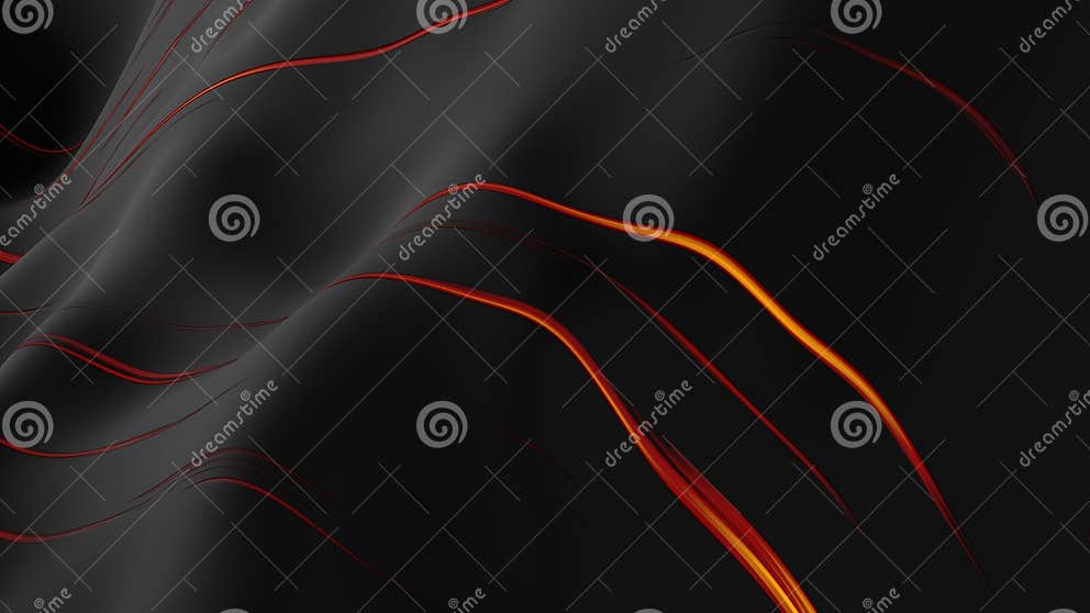 3d Rendering of a Surface with Fire Veins Appearing Stock Illustration ...