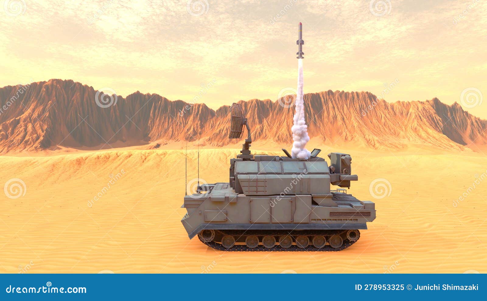 3D Rendering of the Surface To Air Guided Missile Stock Illustration ...